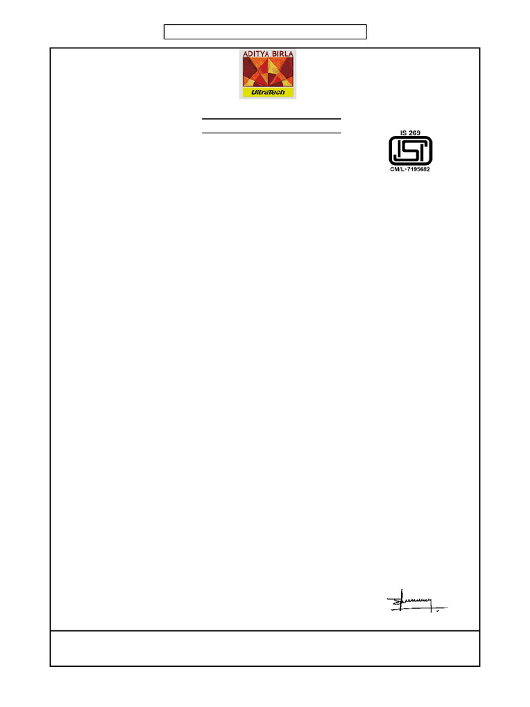 UltraTech OPC 53 Grade Test Certificate | PDF | Building Engineering ...