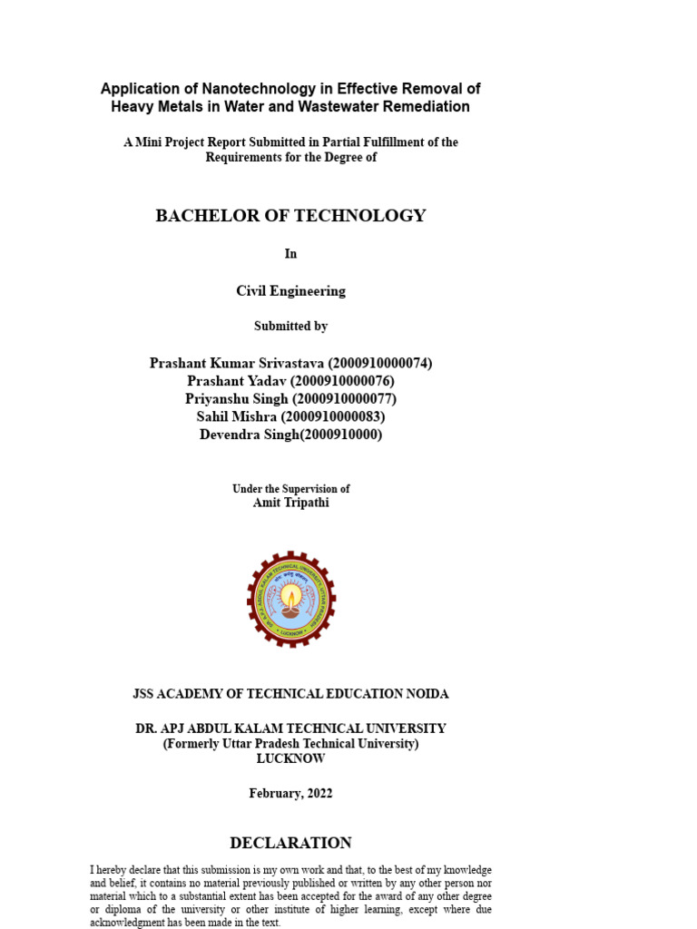 DESIGN OF A SMALL SEWAGE TREATMENT PLANT (STP) UNIT FOR A RESEDENTIAL ...