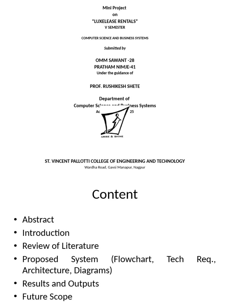Luxelease Rentals Mini Project Overview | PDF