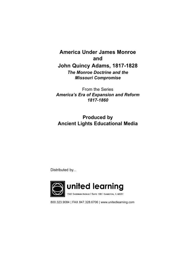 FH615VTG | PDF | James Monroe | John Quincy Adams