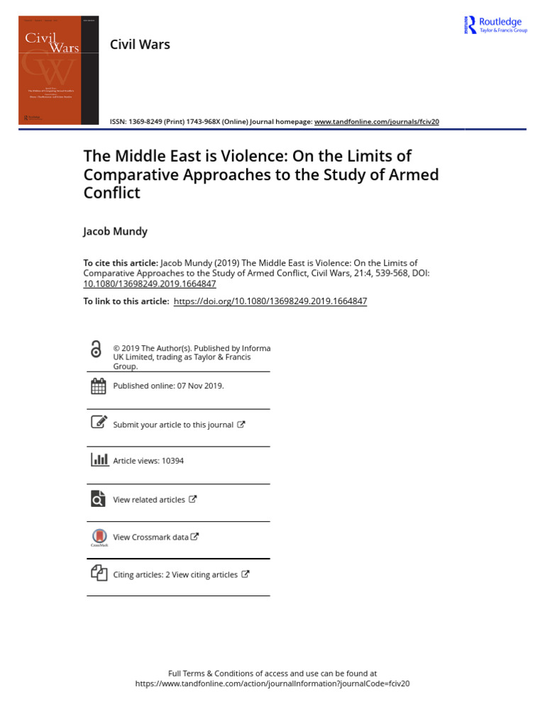 Middle East Violence: Comparative Limits | PDF | Near East | Violence