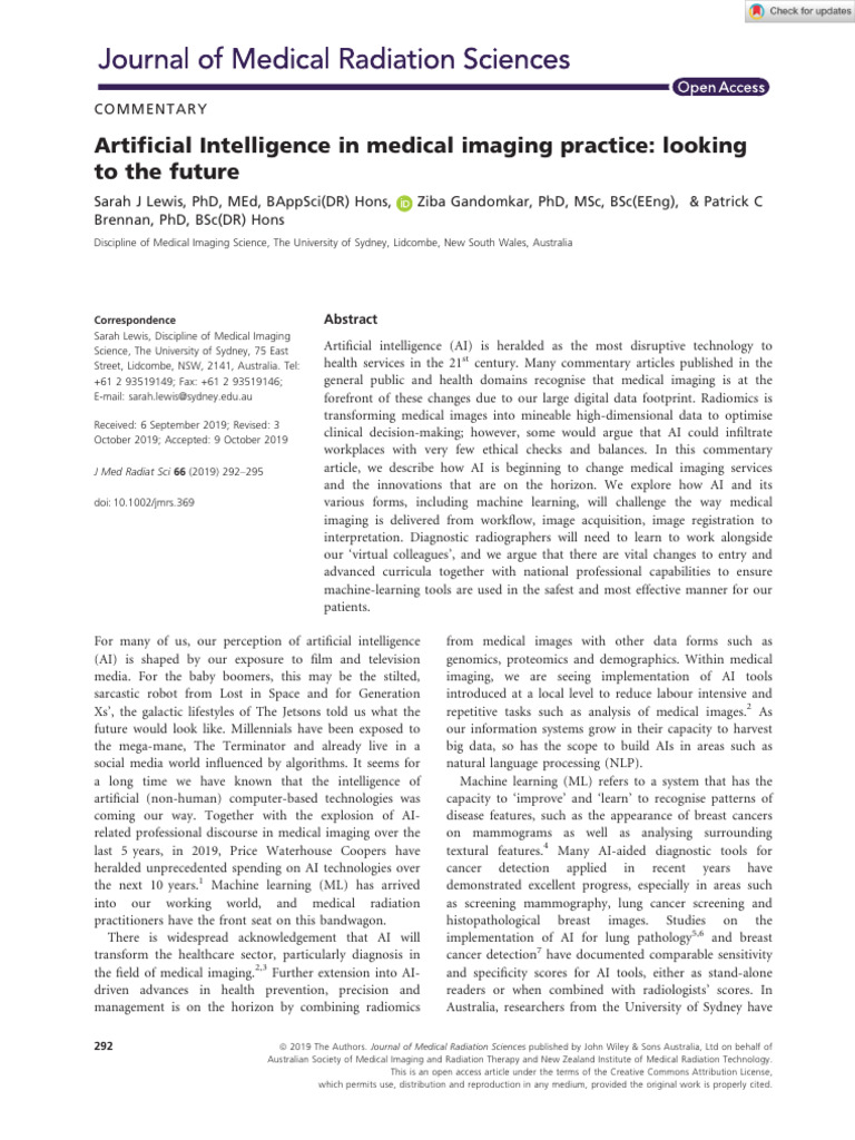 AI Transforming Medical Imaging Practices | PDF | Medical Imaging | Ct Scan