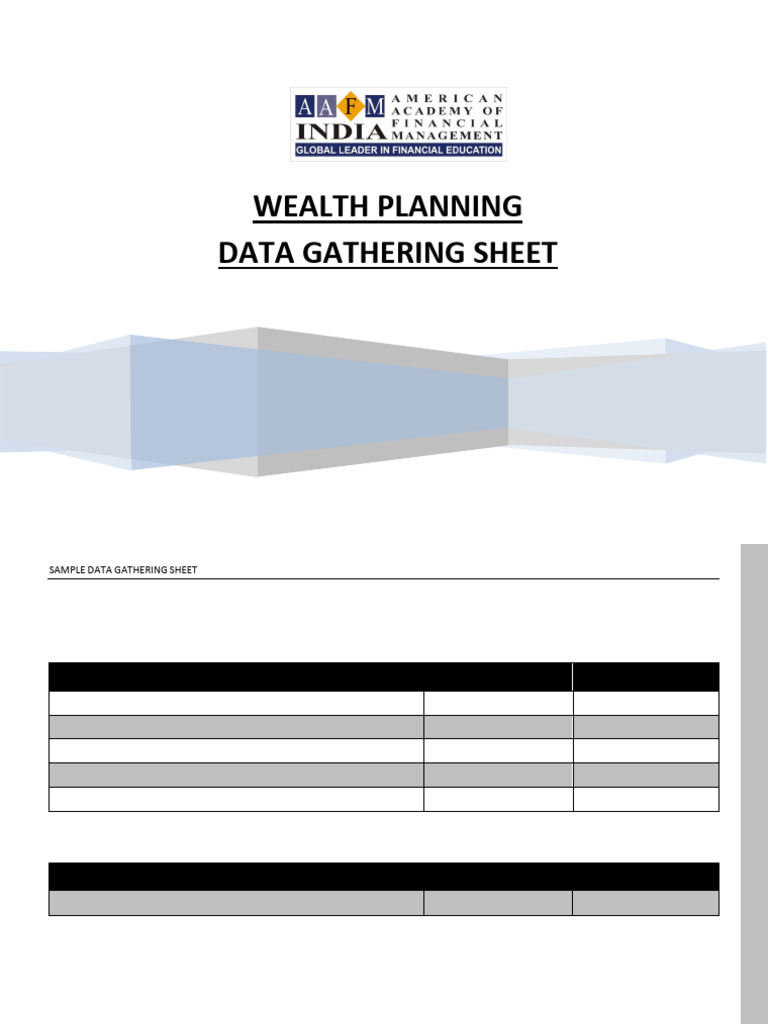Data Gathering Sheet Project Work 1 | PDF | Insurance | Investing
