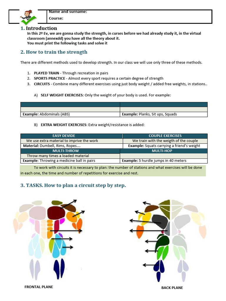 Strength Evaluation Sheet | PDF | Strength Training | Physical Fitness