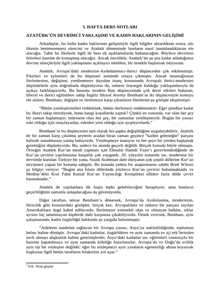 Hafta Ders Notlari | PDF