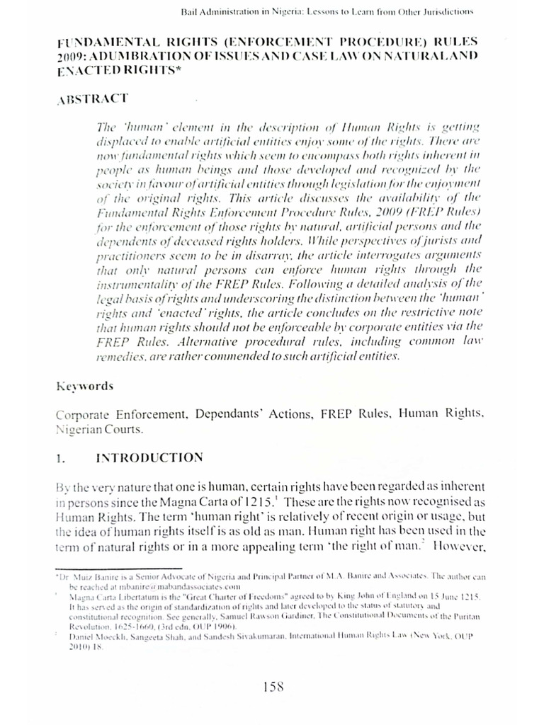 Fundamental Rights (Enforcement Procedure) Rules 2009 | PDF