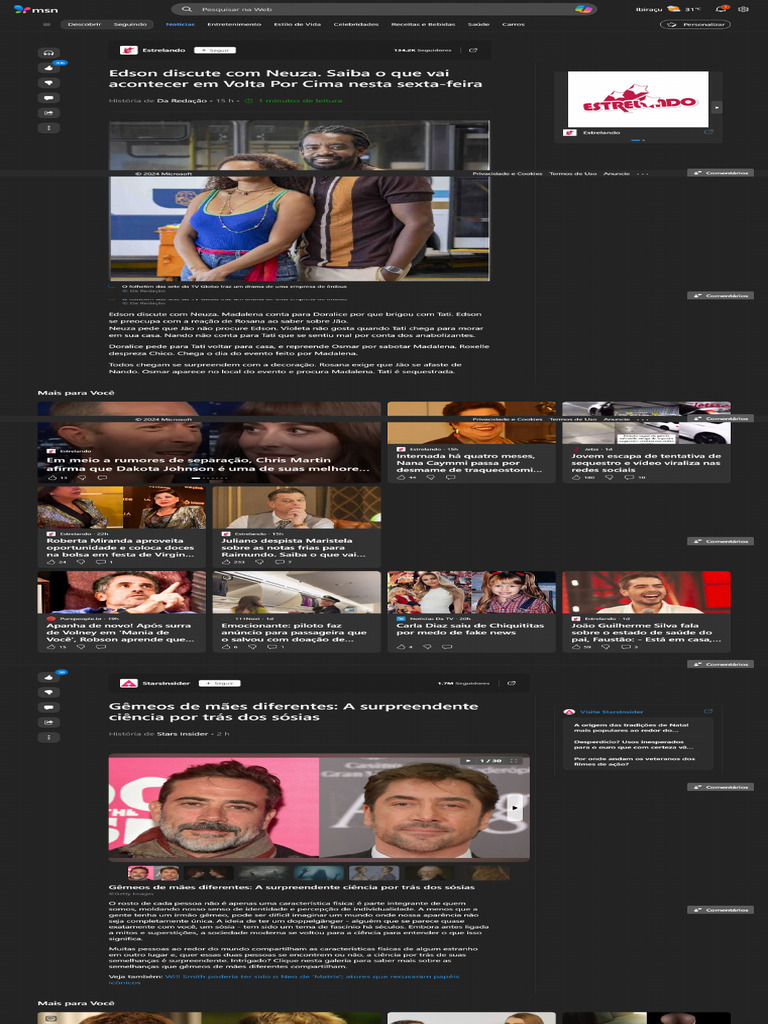 Screencapture MSN PT BR Entretenimento Famosos Edson Discute Com Neuza Saiba o Que Vai Acontecer ...