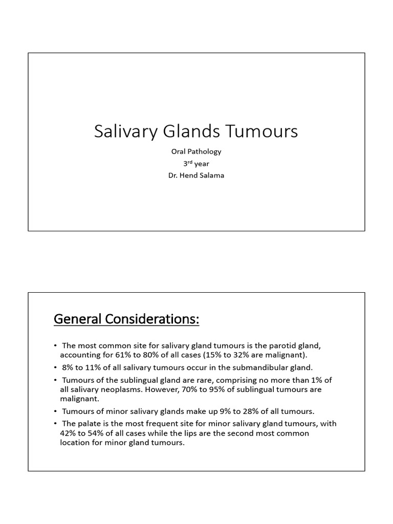 Salivary Glands Tumours | PDF | Adenoma | Neoplasms