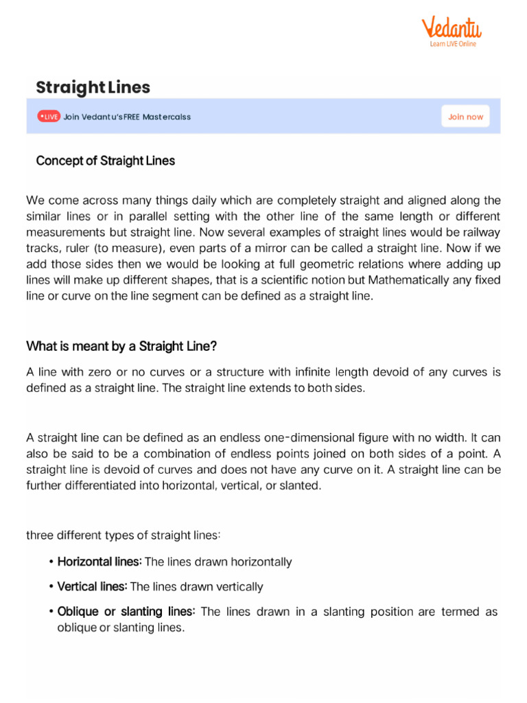 Straight Lines | PDF