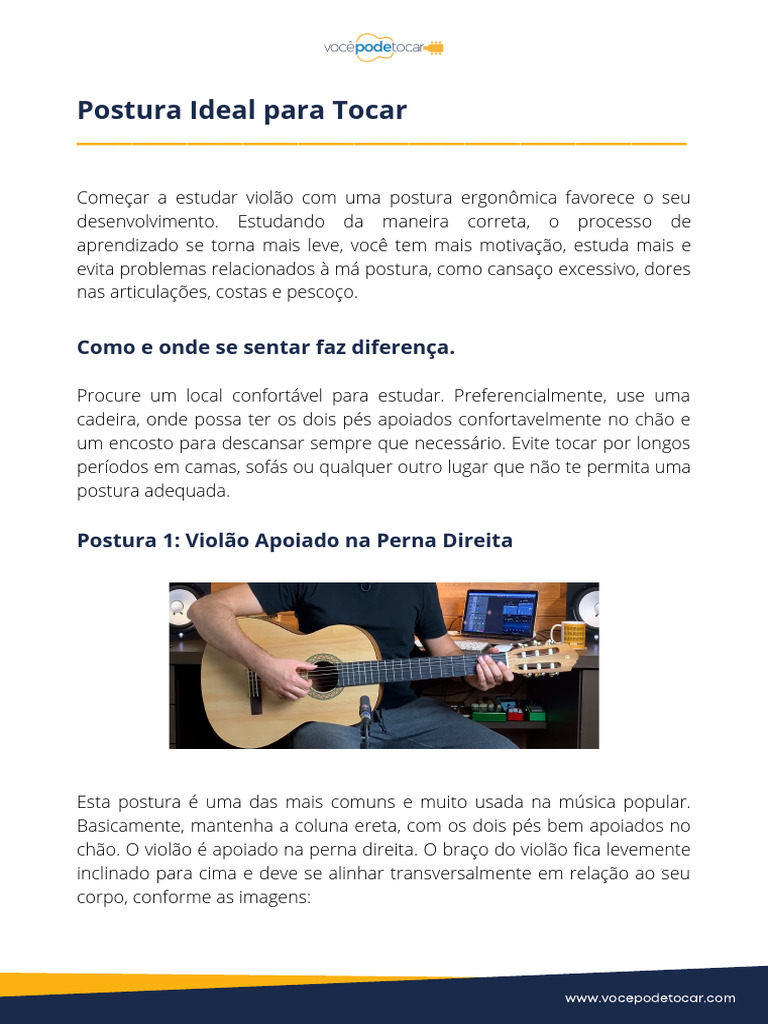 2- Postura+Ideal+para+Tocar | PDF | Violão clássico