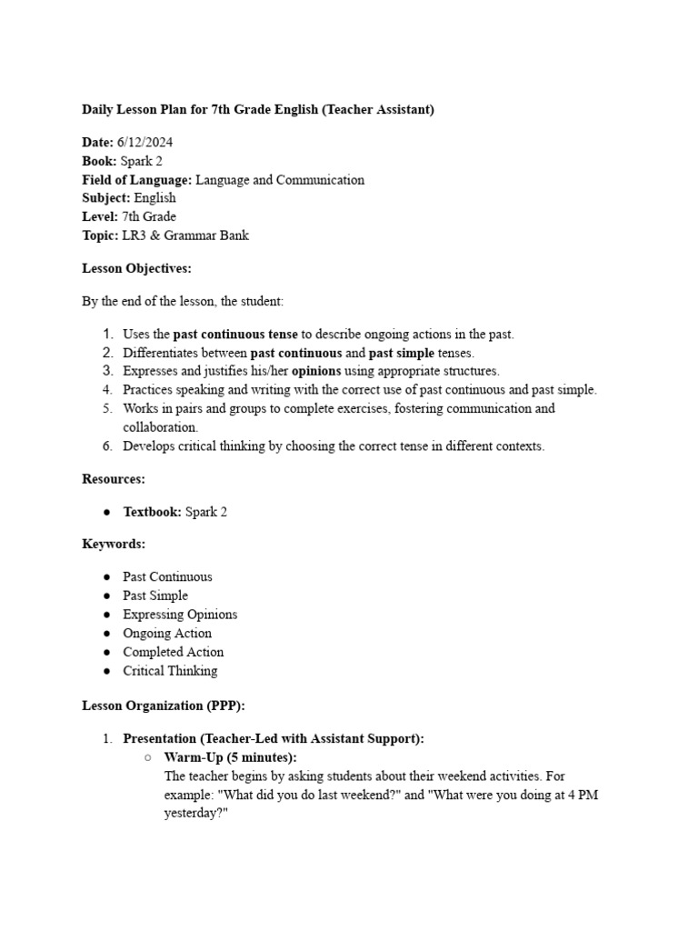Lesson Plan 06 Dec | PDF | Human Communication | Learning