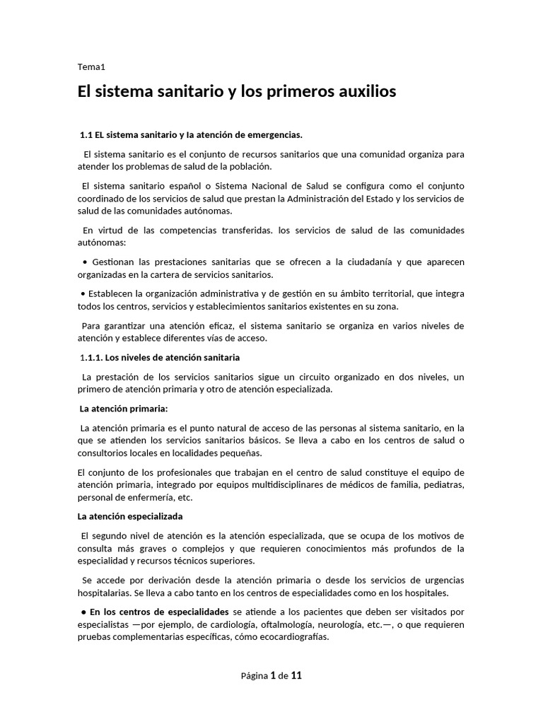 LIBRO P A TEMA1 | PDF | Hospital | Primeros auxilios