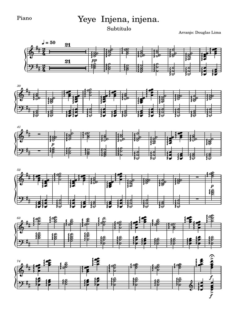 Yeye Injena - Piano | PDF