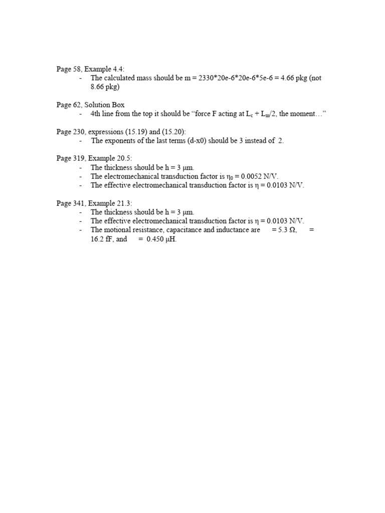 Practical MEMS Errata v1b | PDF