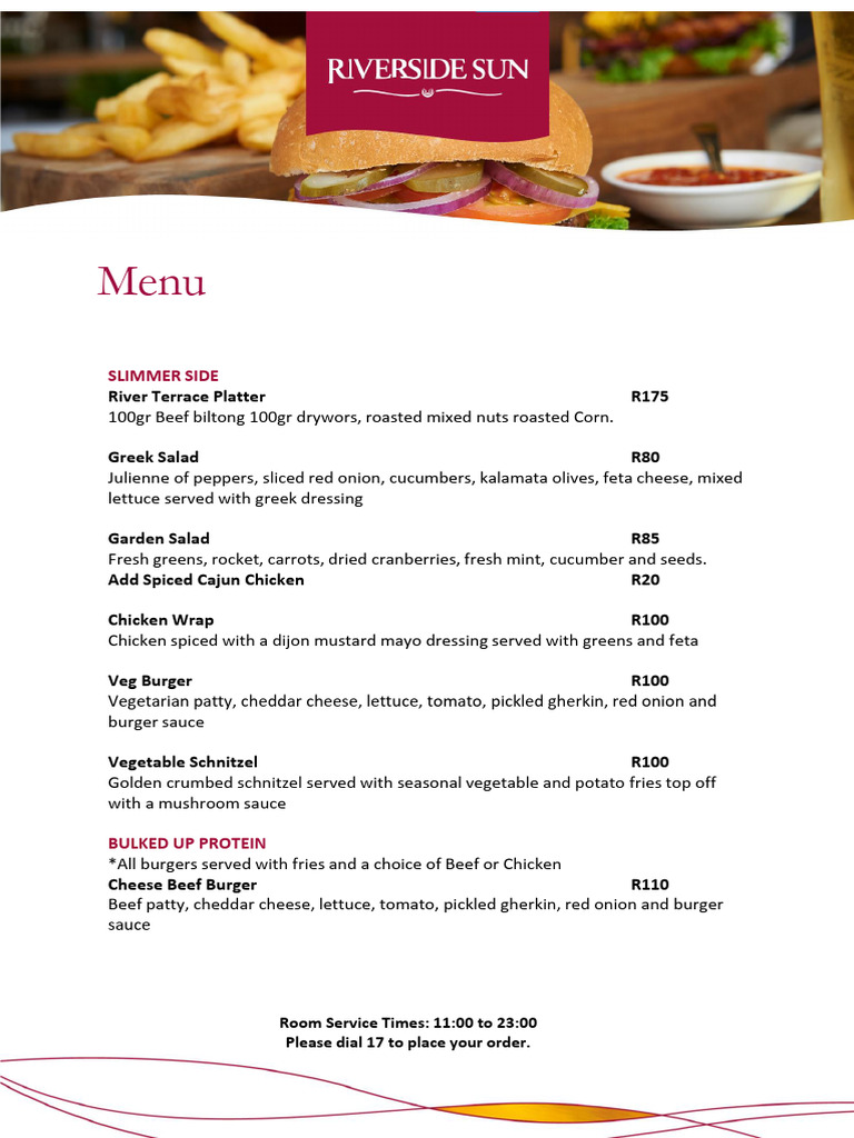 Riverside Sun Menu 26 09 2023 | PDF | Hamburgers | Pickling