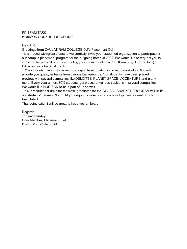 Campus Placement Invitation for 2025 Graduates | PDF