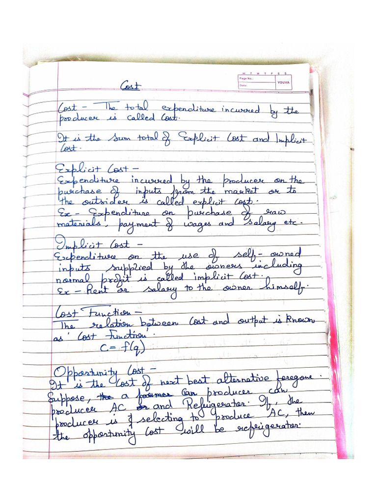 Cost notes class 11 | PDF