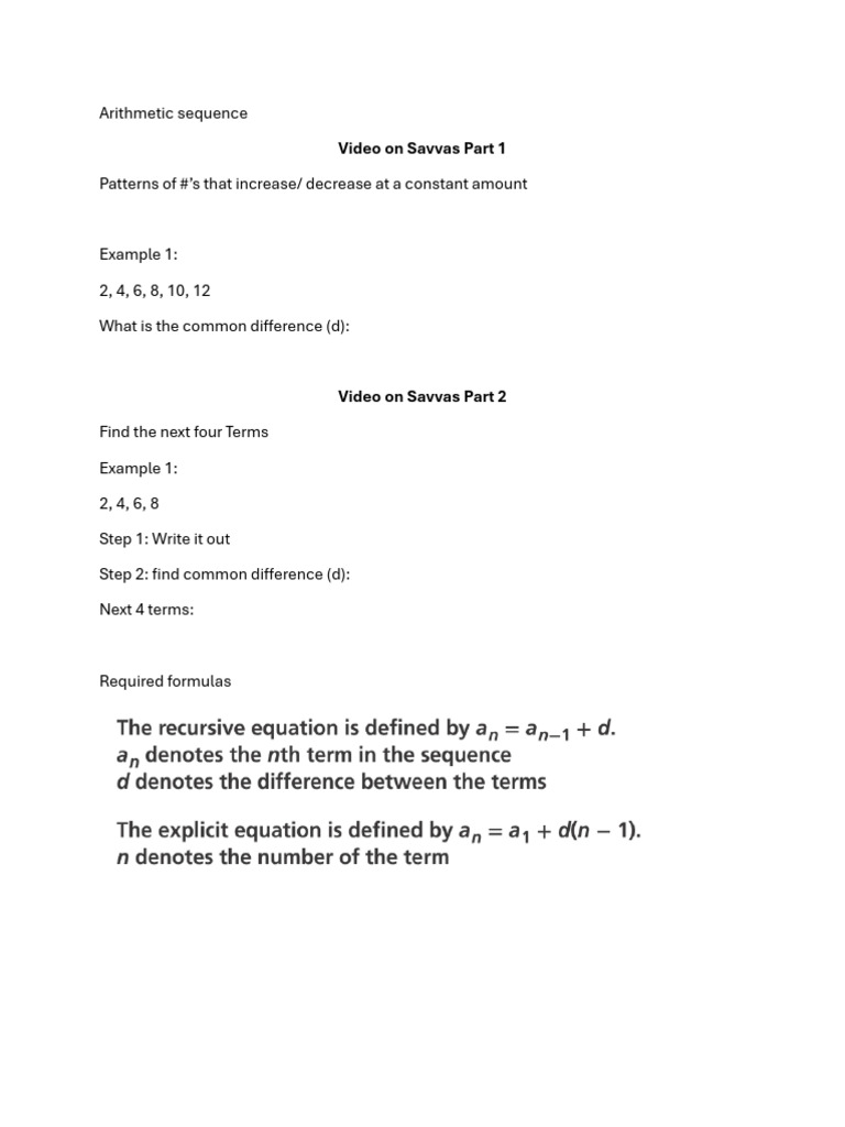 Arithmetic Sequence | PDF