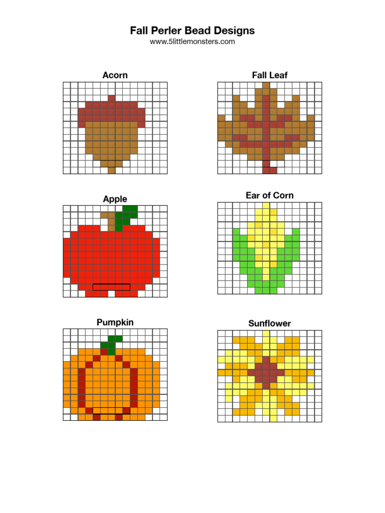 Fall Perler Bead Designs | PDF