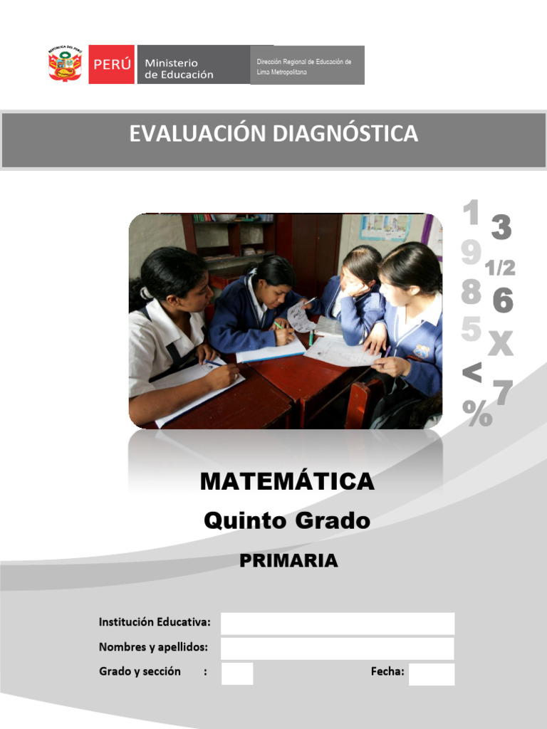 5 Evaluacion Diagnostica Quinto Grado | PDF | Gestión del cambio ...