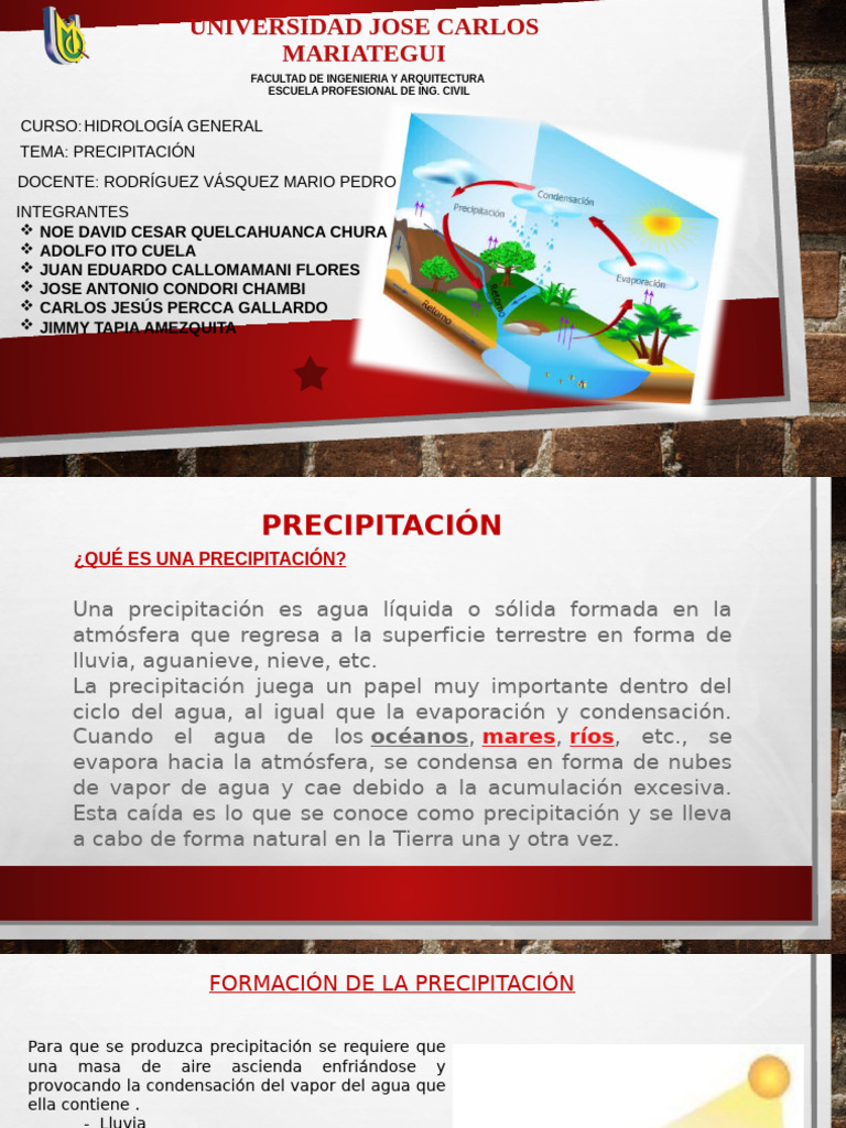 Exposicion de Hidrologia - Precipitacion | PDF | Precipitación | Gota ...