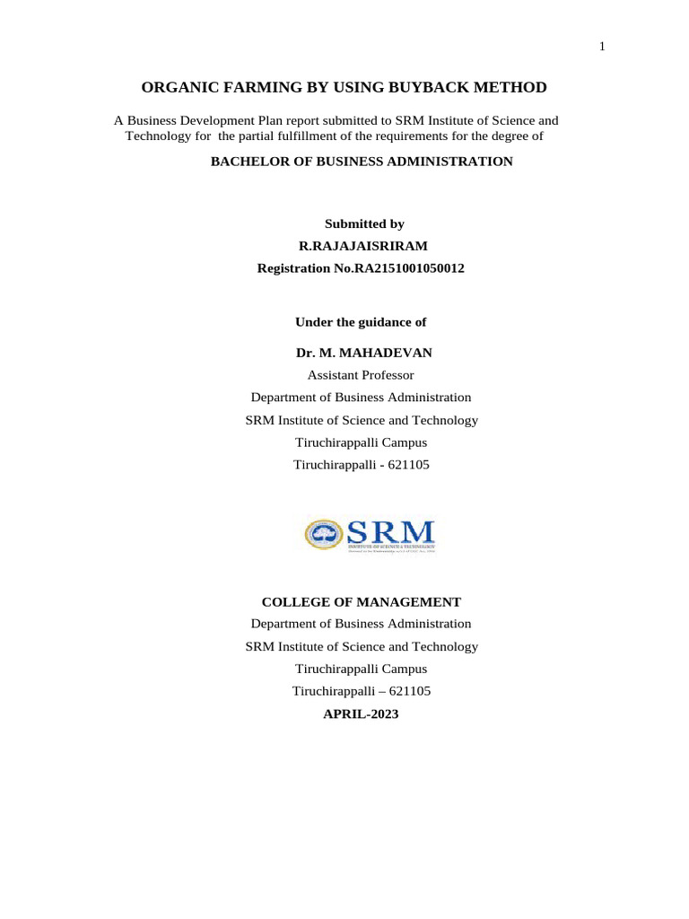 Organic Farming by Using Buyback Method | PDF | Organic Farming | Agriculture