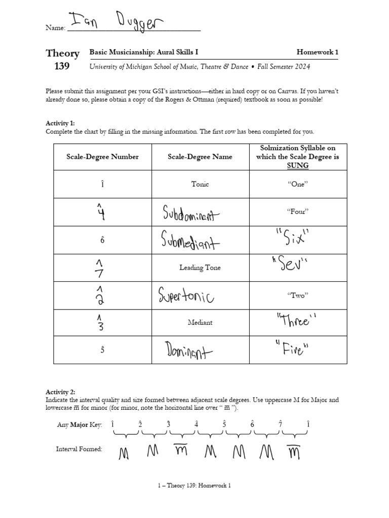 Homework 1 | PDF | Music Theory | Pitch (Music)