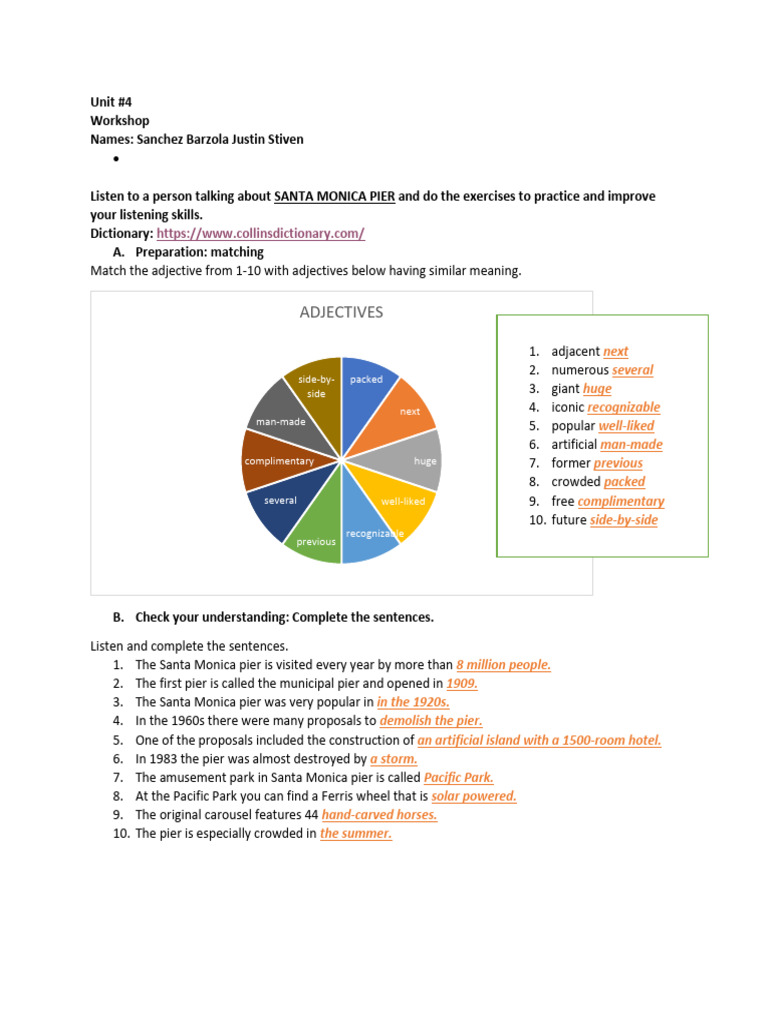 Santa Monica Pier Listening Exercises | PDF | Thunder | Cloud