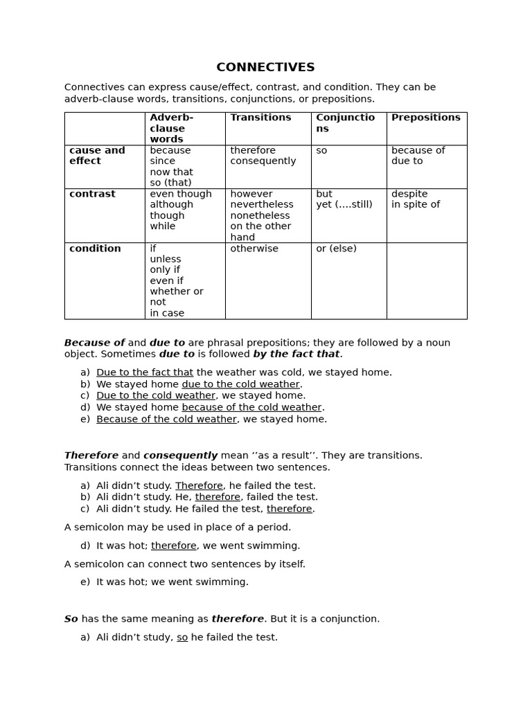 Connectives | PDF | Semantic Units | Linguistic Typology