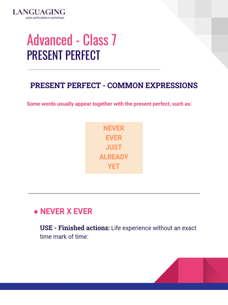 Present Perfect: Common Expressions | PDF