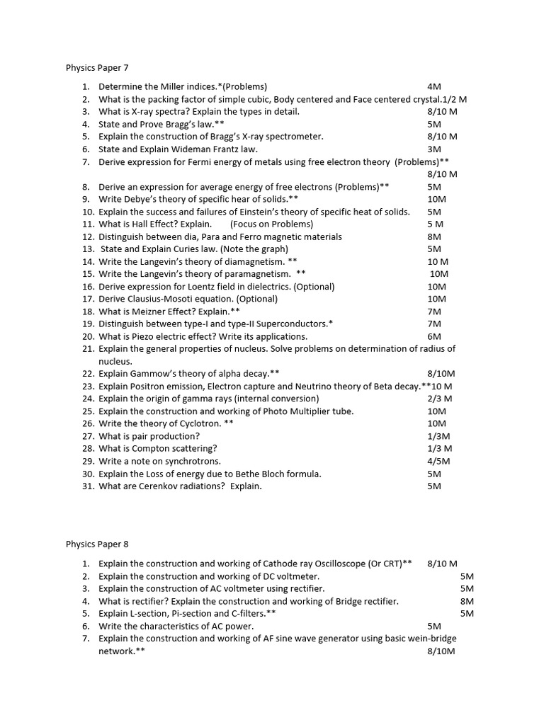 Possible Questions | PDF | Rectifier | Electron