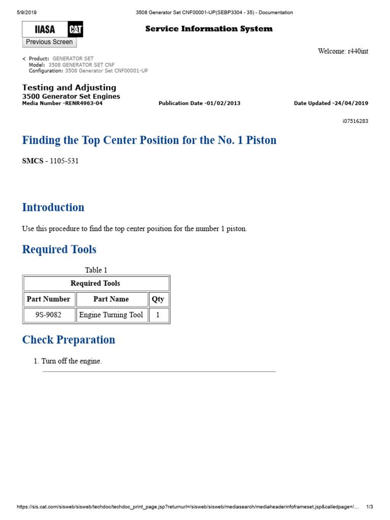 3508 Generator Set CNF00001-UP (SEBP3304 - 35) - Documentation4 | PDF ...