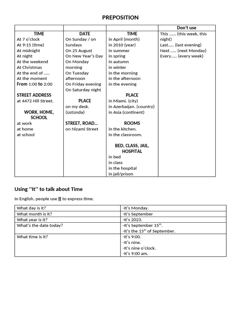 Preposition - Elementary | PDF | Plural | Language Families