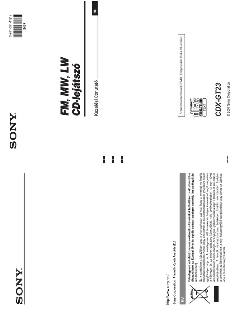 Sony CDX-GT23 Autoradio Manual 02 | PDF
