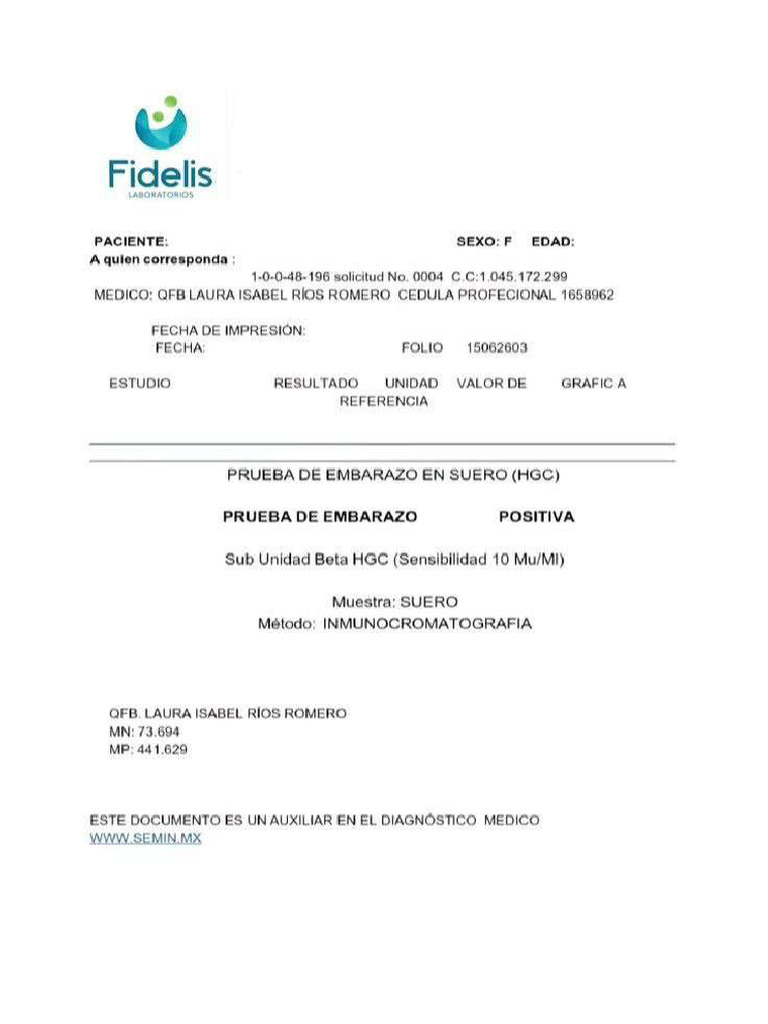 Prueba de Embarazo | PDF