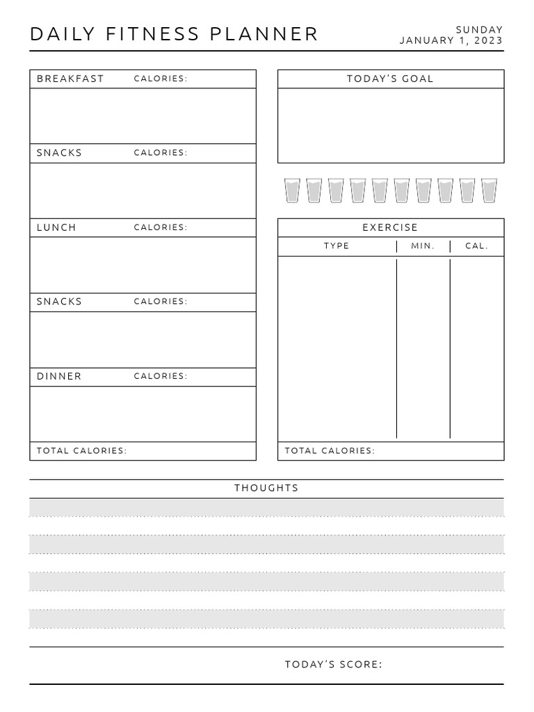 Daily Fitness Planner January 2023 | PDF | Units Of Measurement