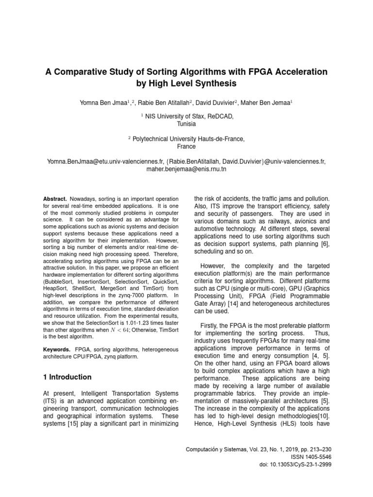 Sorting Algorthims With Fpga | PDF | Computer Science | Computer ... Sorting Algorthims With Fpga | PDF | Computer Science | Computer ...