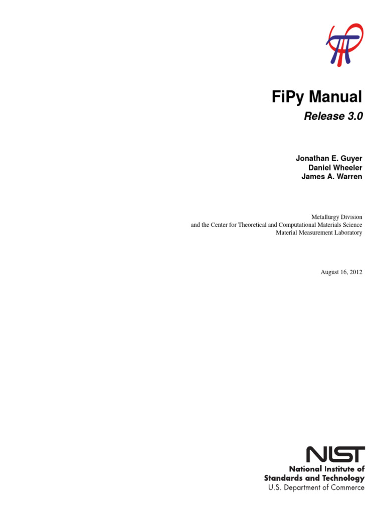 fipy-3.0 | PDF | National Institute Of Standards And Technology ...