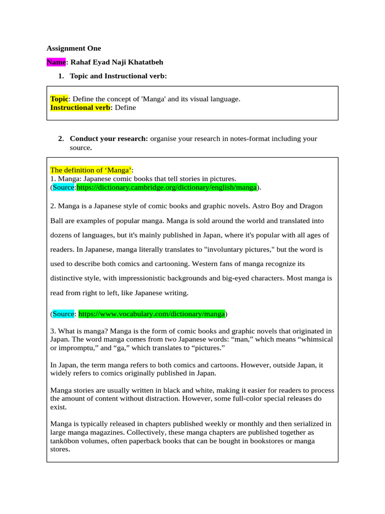 Assignment | PDF | Manga | Shōnen Manga