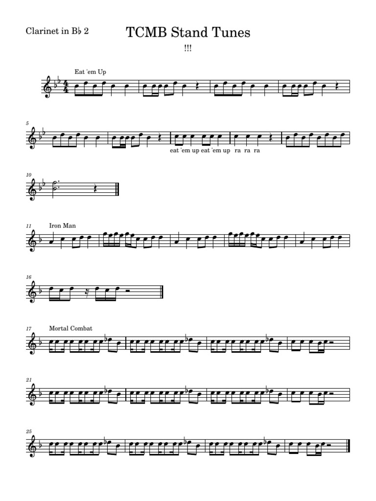 3 TCMB Stand Tunes-Clarinet in BB 2 | PDF
