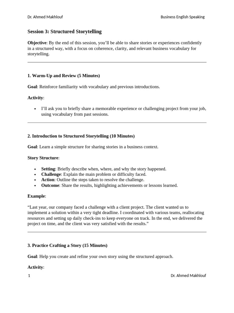 Session 3 Learner Materials | PDF | Storytelling | Human Communication