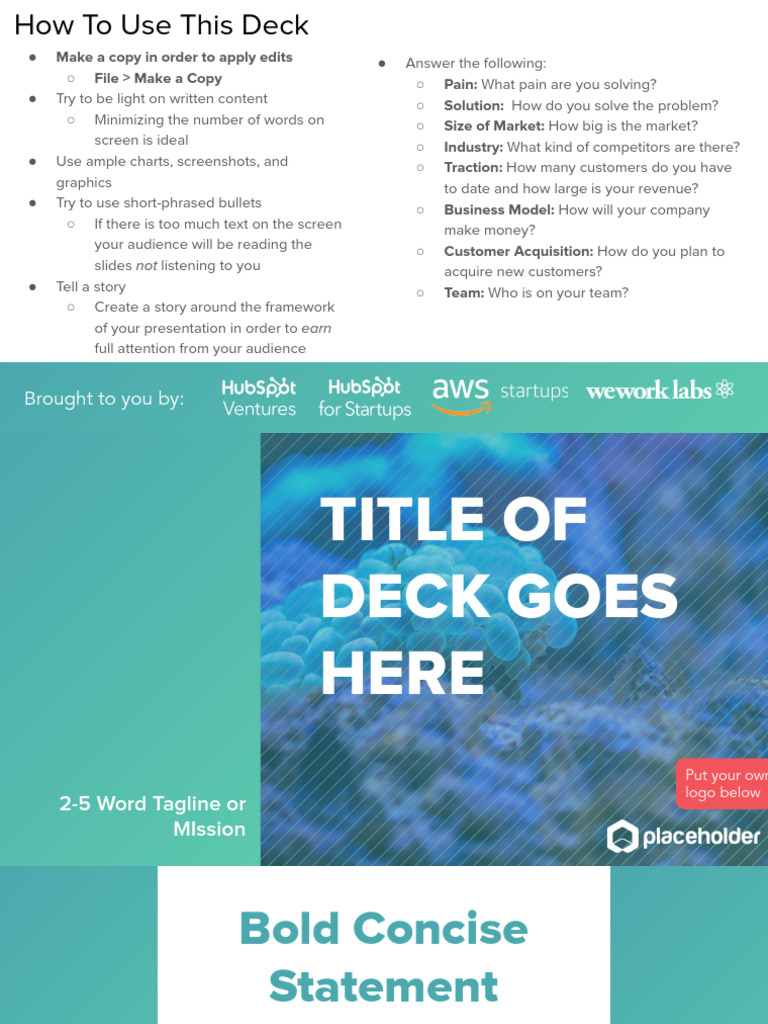 Pitch Deck Template for Startups | PDF | Computing