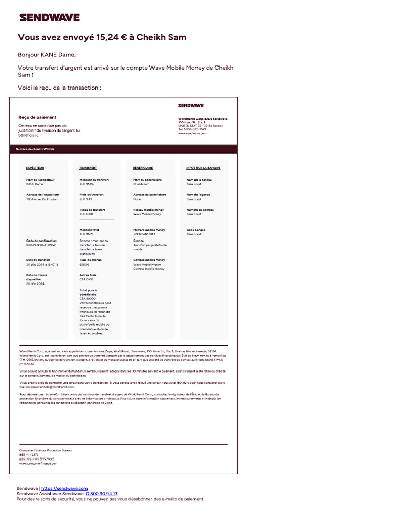 SendwaveReceipt 2024 12 20 | PDF