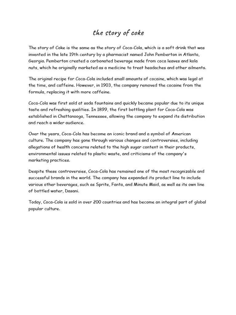 The Story of Coke | PDF