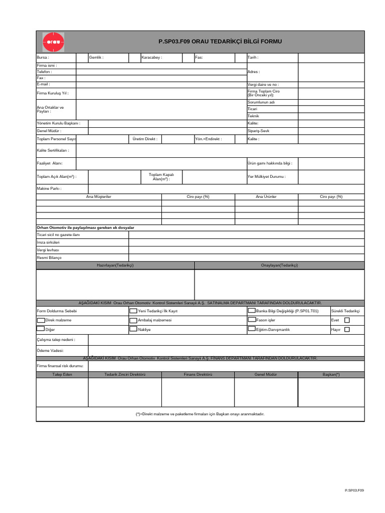 P.SP03.F09_EN_2 Supplier Information Form | PDF