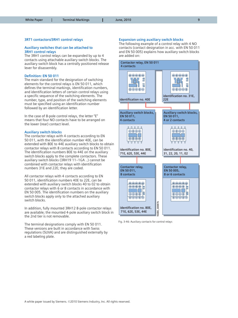 Terminal Markings For Contactors and Relays - 9 | PDF