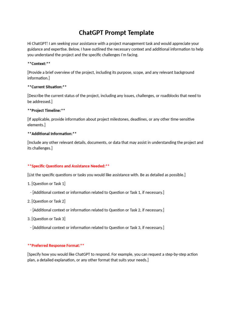 ChatGPT+Prompts+Template | PDF