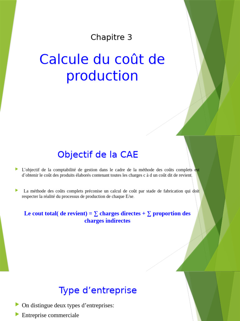 Chp3 Calcul Cout Production | PDF | Coût | Business