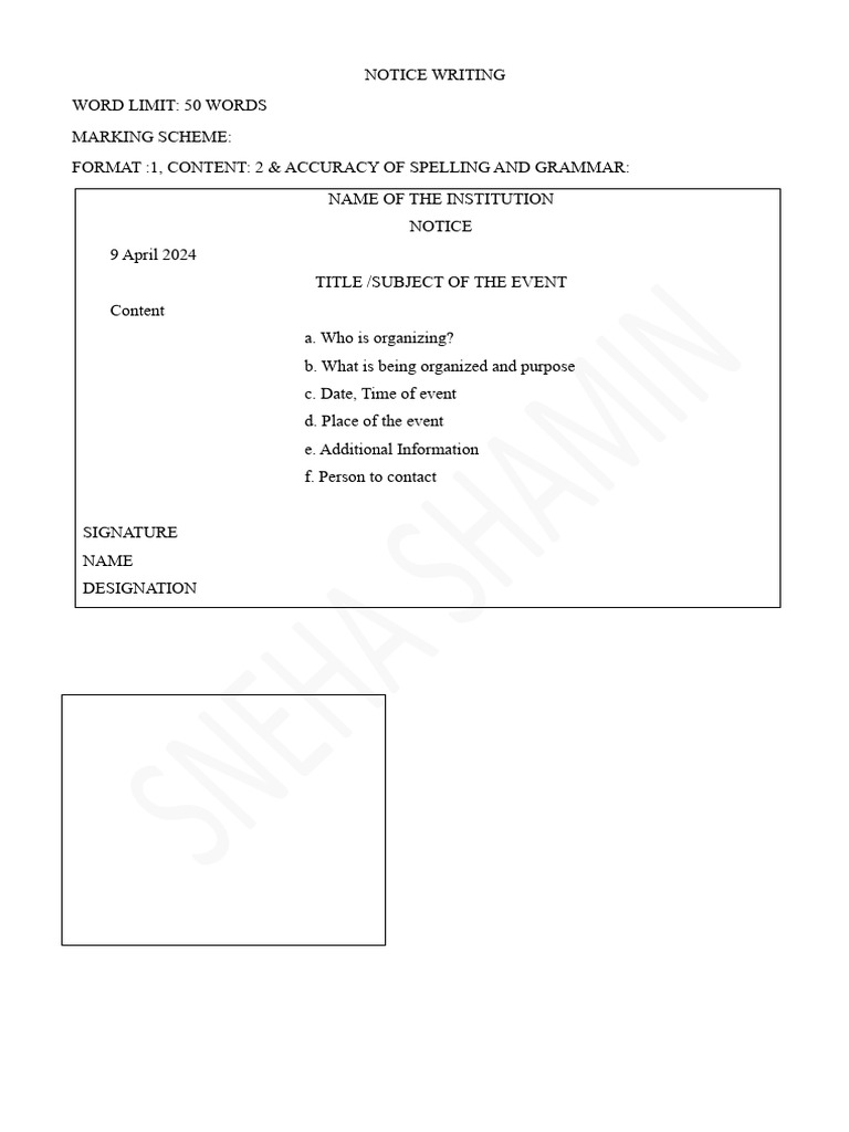 Writing Notice and Invitation | PDF