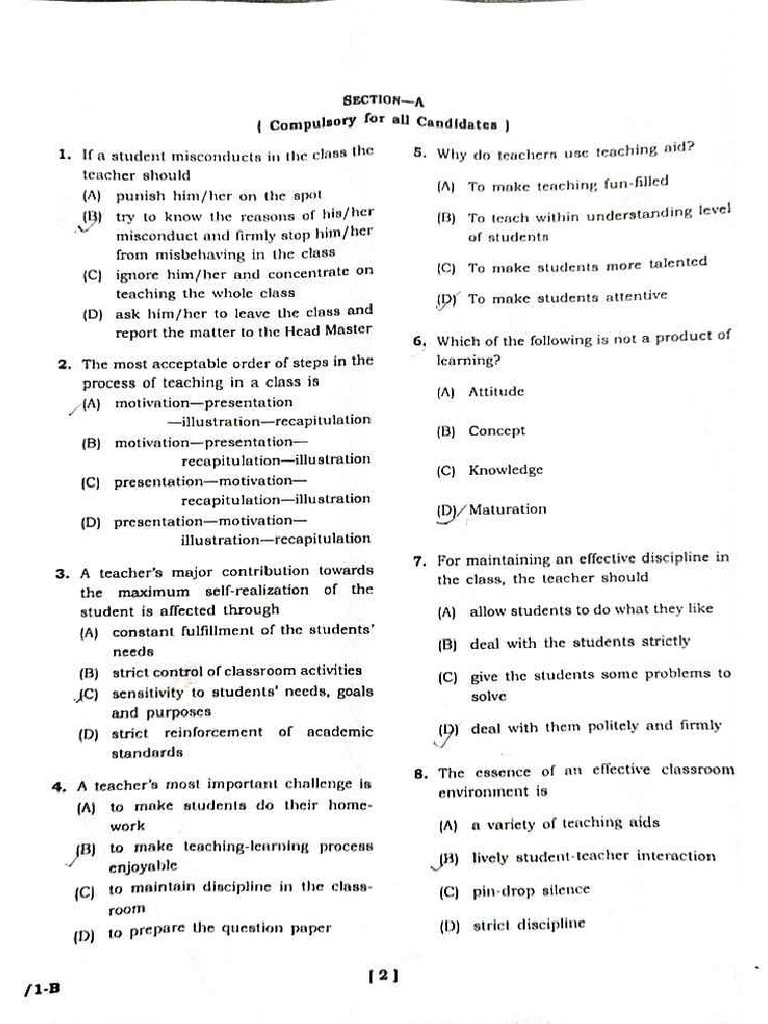 B.ed Question Paper (RGUCET-2021) | PDF